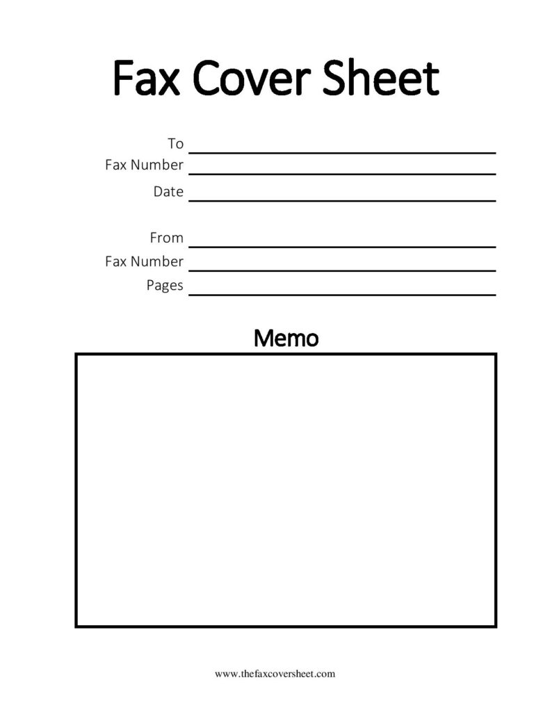 Printable Blank Fax Cover Sheet