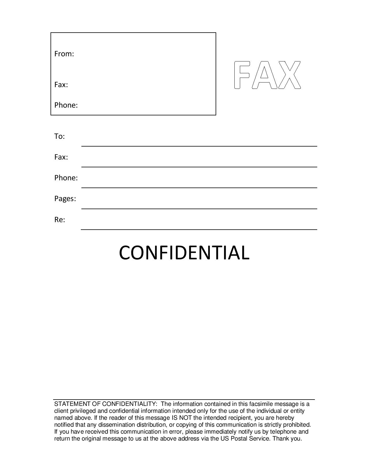 Confidentiality Fax Cover Sheet Free Resume Templates Riset
