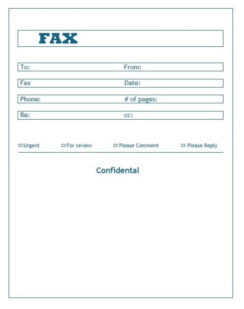 Free Confidential Fax Cover Sheet Template Printable PDF