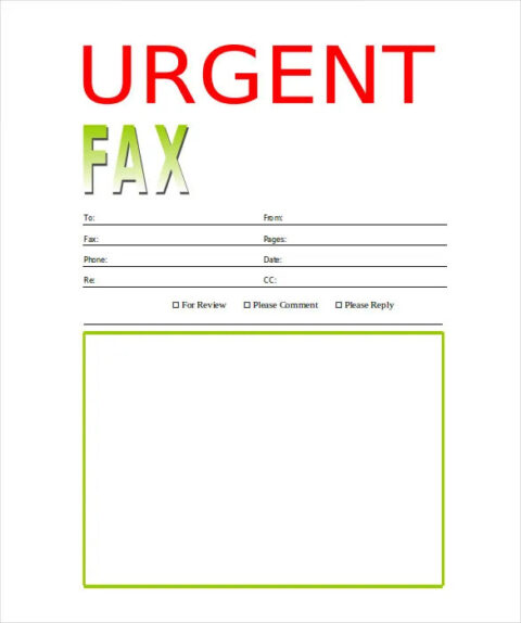 Urgent Fax Cover Sheet Printable PDF Download