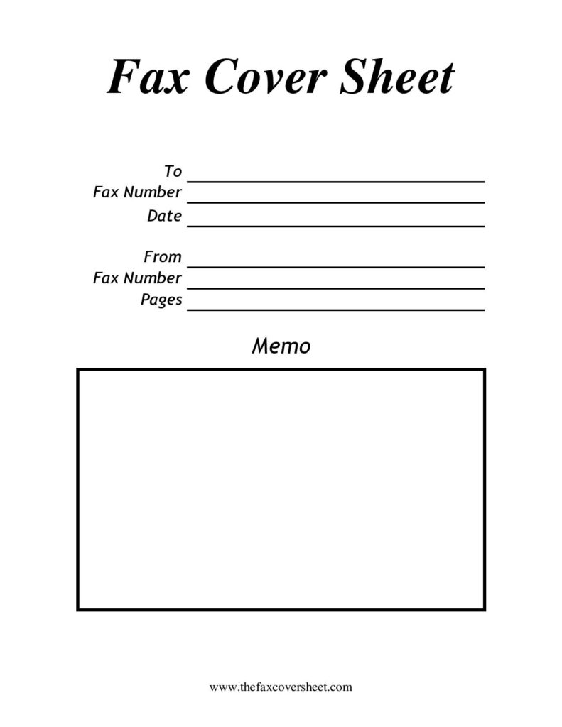 Fax Cover Sheet PDF Printable Template - Free Download